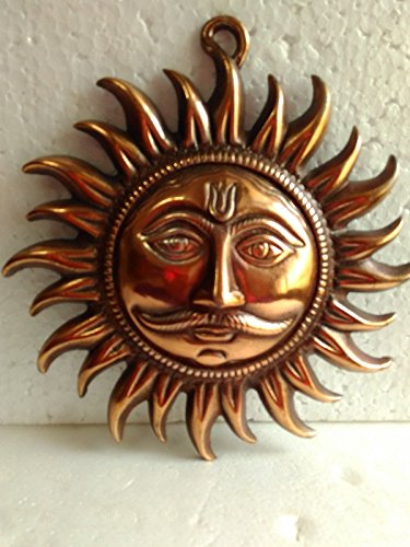 Craftraft Surya Black Metal Copper Plated Vastu Sun mask Statue Décor ...
