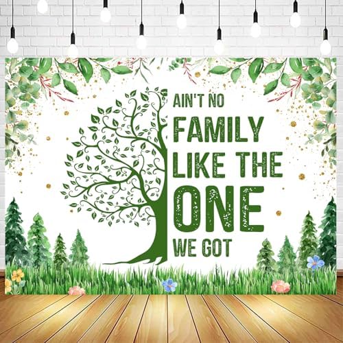 Amazon.com : Family Reunion Backdrop Green Family Tree Reunion ...