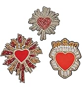 Amazon.com: INFUNLY 4Pcs Love Heart Eye Rhinestone Bead Patch 4.1x2.9in Heart-Shaped Eye Sew On ...