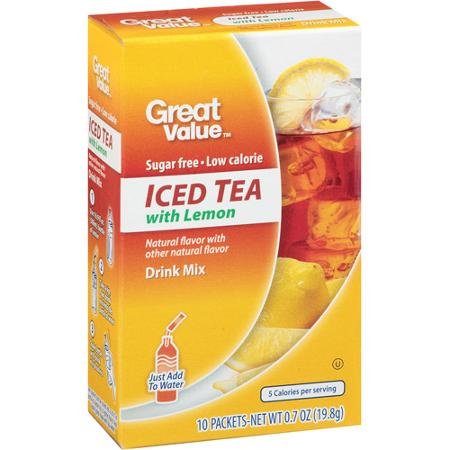 Amazon.com : Great Value Iced Tea with Lemon Drink Mix, 10ct (Pack of 2 ...