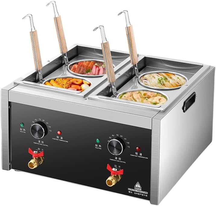 Amazon.com: Koalalko Commercial Pasta Cooker with drain valve 2 Independent Tank 4 Pasta ...