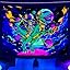 Amazon.com: Funny Space Astronaut Alien Blacklight Tapestry UV Reactive ...