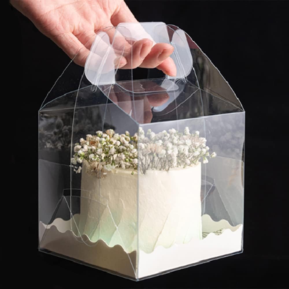 Cabilock 12PCS Cupcake Boxes Clear Cake Box Plastic Cake Carrier ...