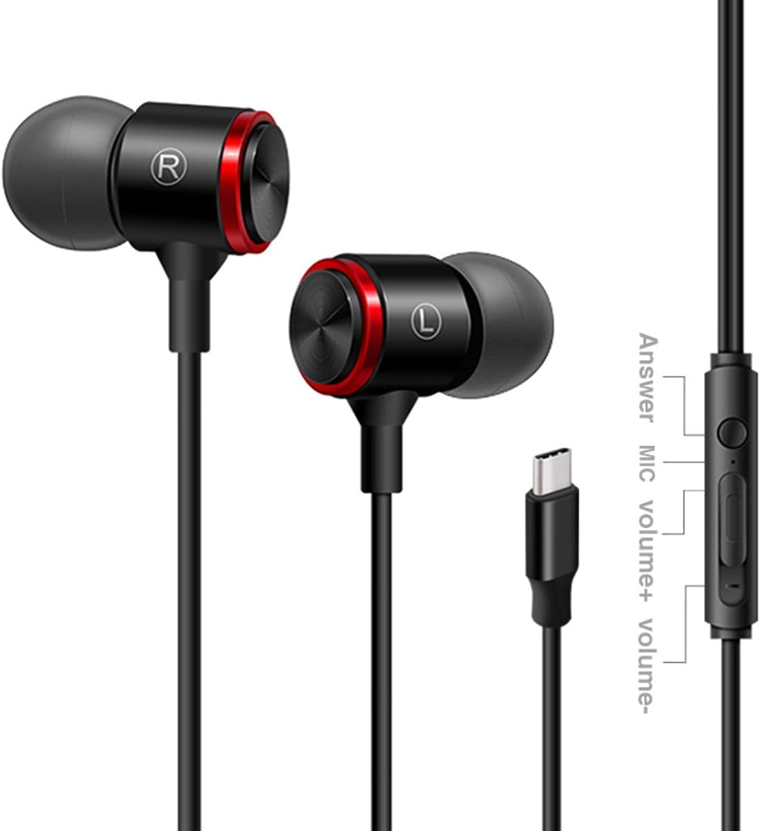 Amazon.com: Amazon Basics Wired Earbuds with Microphone, In Ear ...