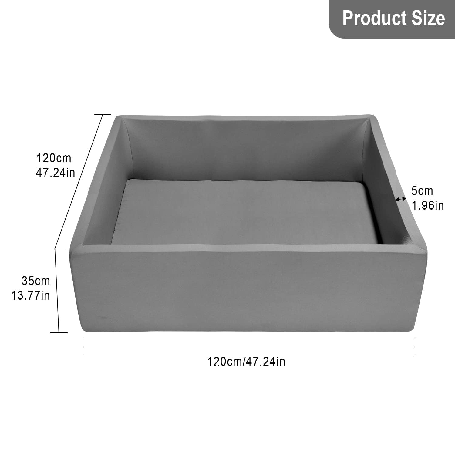 Snapklik.com : TRENDBOX Extra Large Ball Pit 47.2x47.2x13.8in Foam Ball ...
