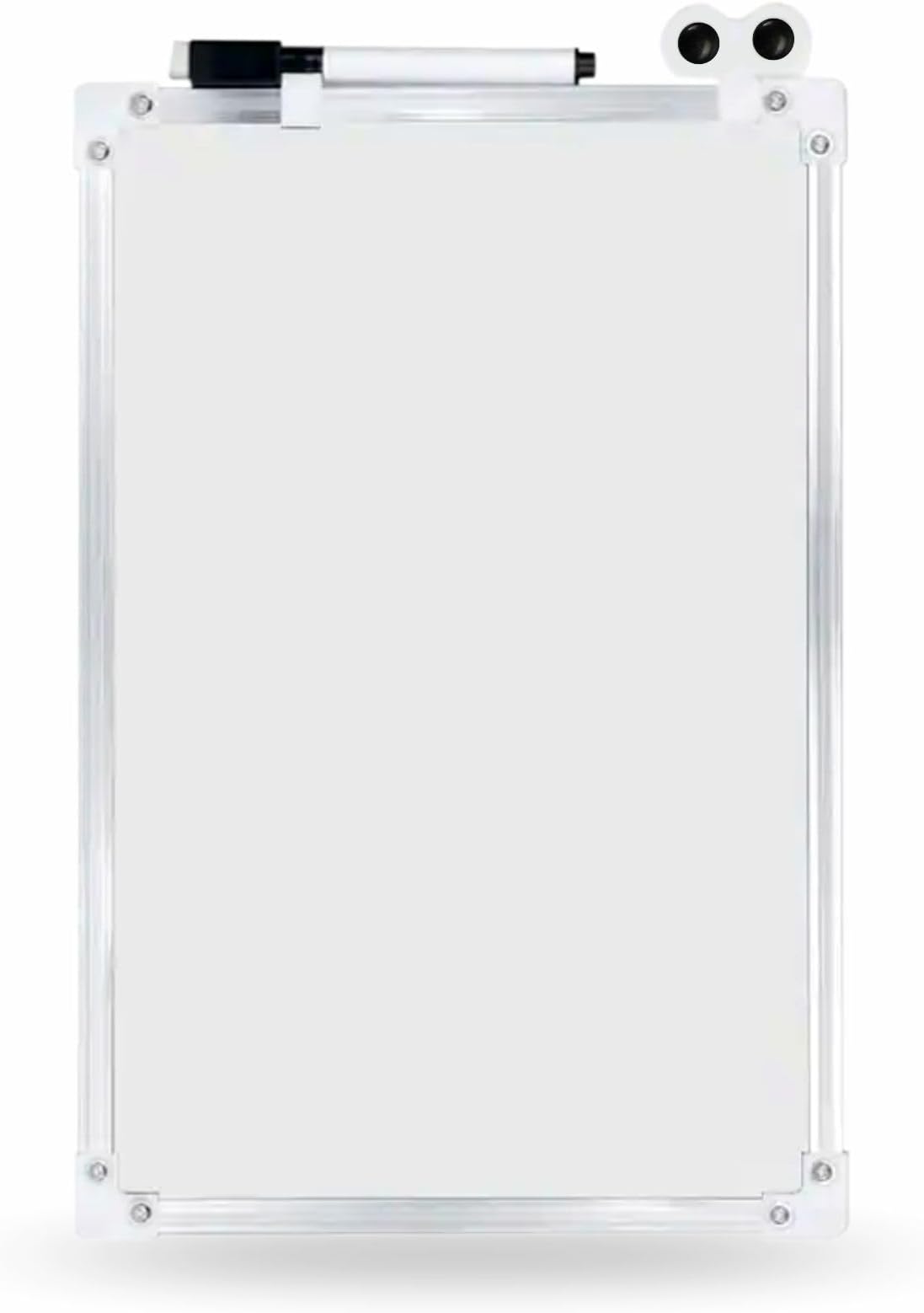White Board Dry Erase Aluminium Frame Magnetic Notice Board with Marker ...