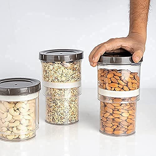 Baqsimi Push Down Air Storage Containers Plastic Collapsible Food ...