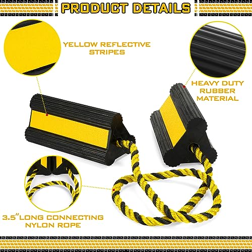 Snapklik.com : Datanly 2 Pair Heavy Duty Rubber Wheel Chock Blocks ...