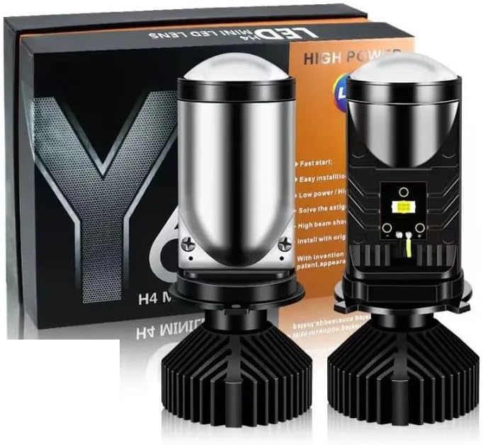 LOVMOTO H4/9003/HB2 LED Headlight Bulbs with Mini Projector Lens Canbus ...