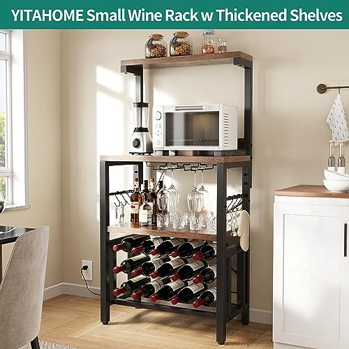 Snapklik.com : YITAHOME Small Kitchen Microwave Bakers Stand Wine Rack ...