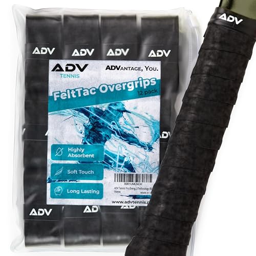 ADV Dry Tennis Overgrip Tape - 12-Pack - FeltTac Tennis Racket Grip ...