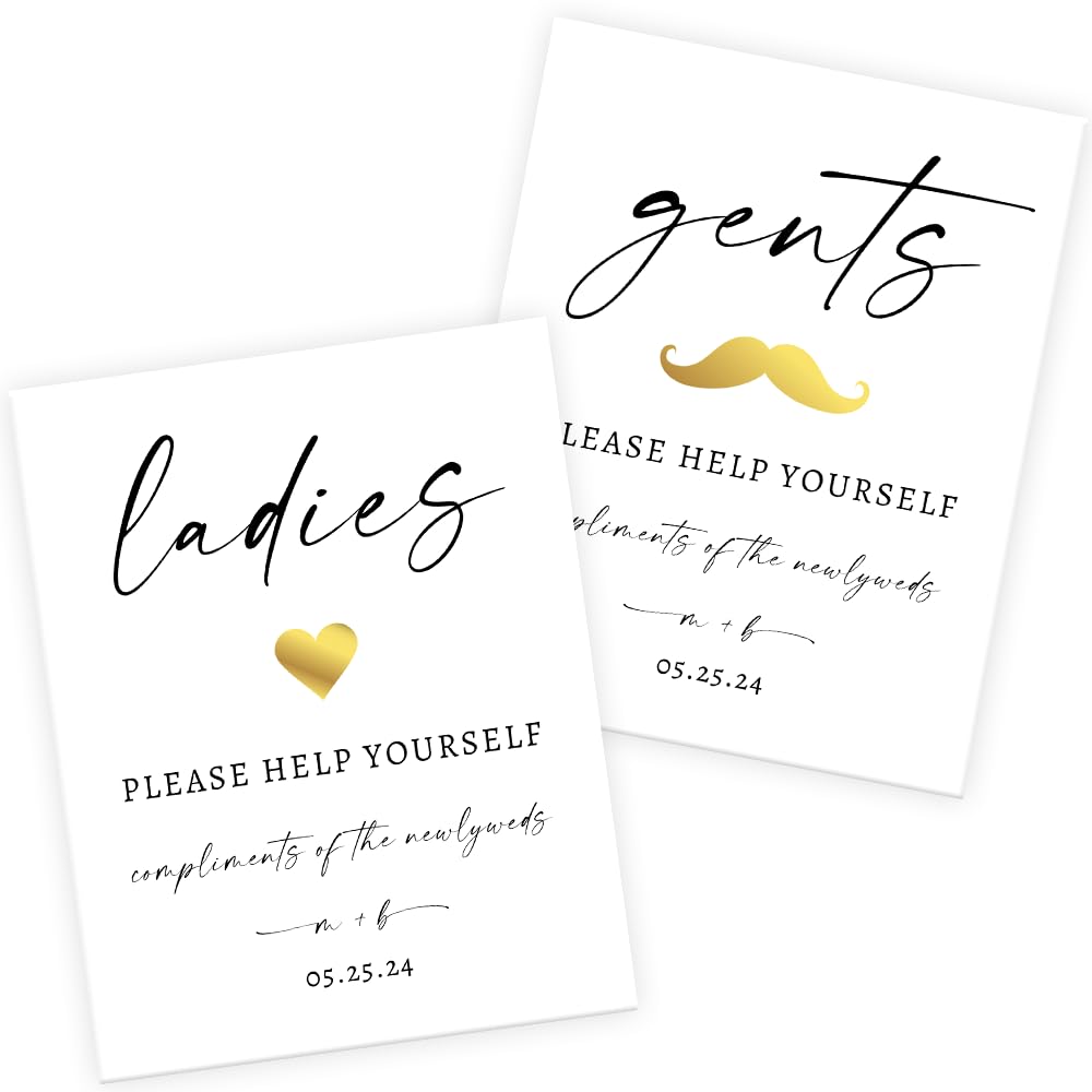 Amazon.com: Personalized Wedding Restroom Signs, Guest Toiletry Amenity ...