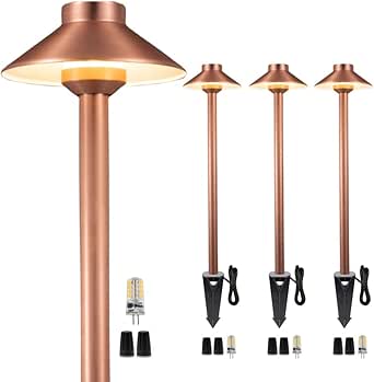 Gardenreet Solid Brass Copper Path Lights(Hat), 12V AC/DC Waterproof ...