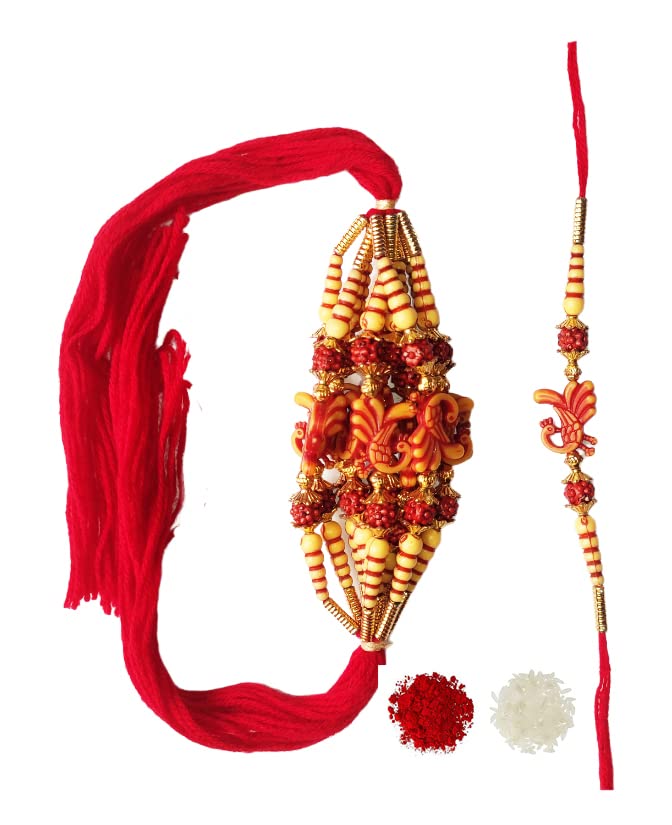 Buy SAMARIYA Designer Mor Peacock Rakhi Studded Rakhi Traditional Rakhi ...