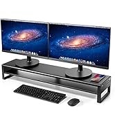 Amazon.com: Vaydeer Dual Monitor Stand, Double Monitor Riser with ...