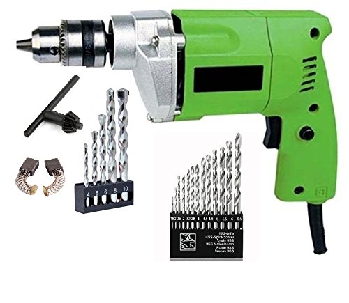 SAIFPRO Half Metal Body and Plastic 10mm Drill Machine with Wall Bits ...