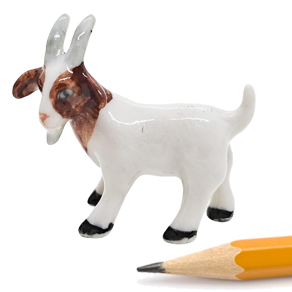 Amazon.com: WitnyStore Tiny 1⅜" White Brown Standing Look Left Billy ...