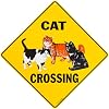 Amazon.com : CROSSWALKS Cat Crossing 12" X 12" Aluminum Sign (X89 ...