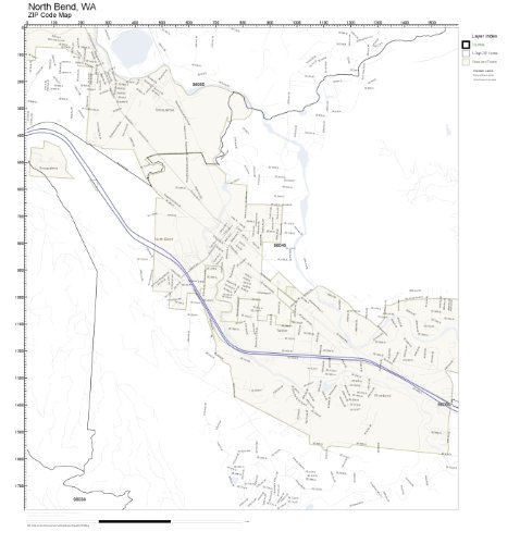 Amazon.com : ZIP Code Wall Map of North Bend, WA ZIP Code Map Not ...