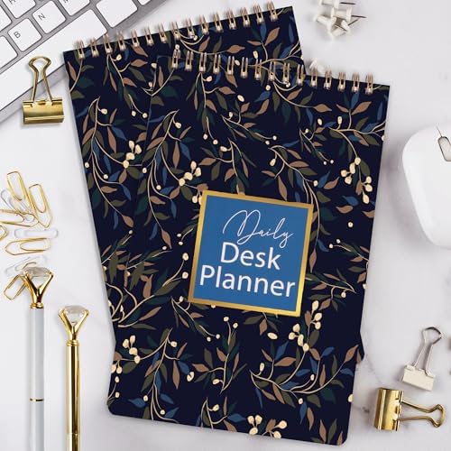 DOODLE Daily Desk Planner | A5 Size (5.5x8.5 in) | Wiro Hard Bound ...