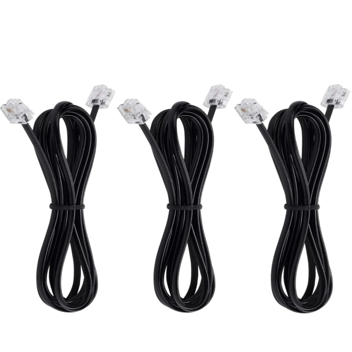 6-Feet Telephone landline Extension Cord Cable Cord with Standard RJ-11 ...