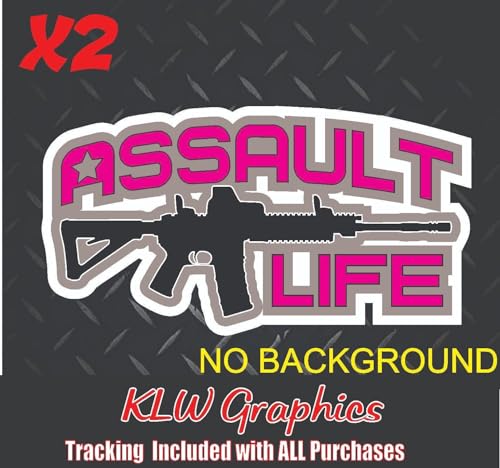 Amazon.com: Assault Life Hot Pink/Black/Gray/White Full Color Decal ...