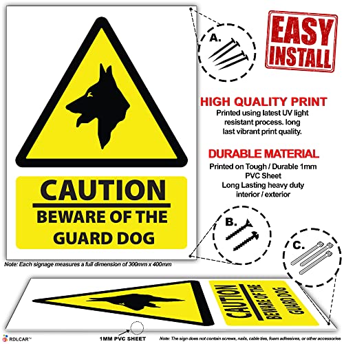 RDLCAR Beware of the Dog Signs, Durable Outdoor Gate Warning Notice ...