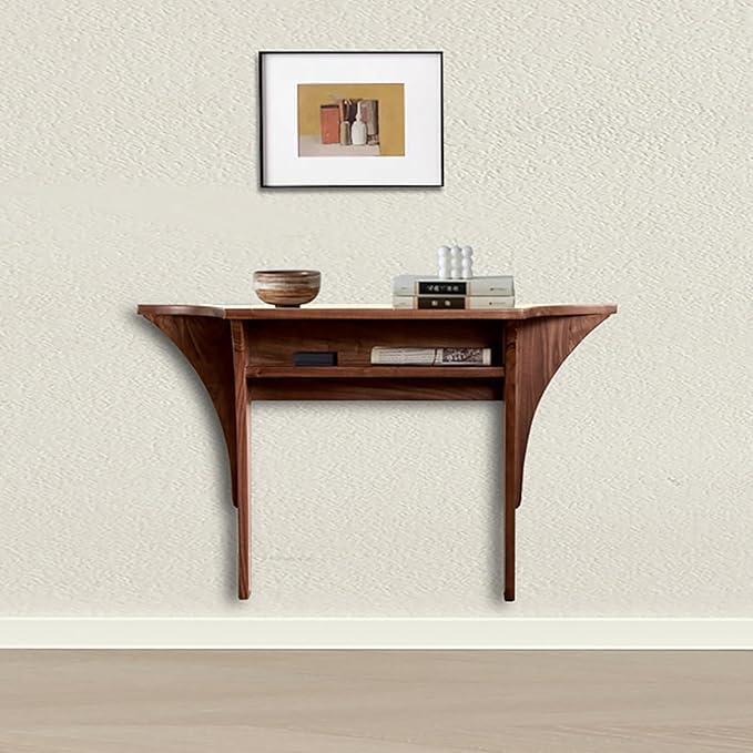 RuPS Wall Mounted Entryway Console Table | Solid Wood Floating Shelf ...