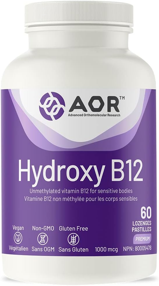 AOR - Hydroxy B12 1000mcg, 60 Lozenges - Hydroxocobalamin Vitamin B12 ...