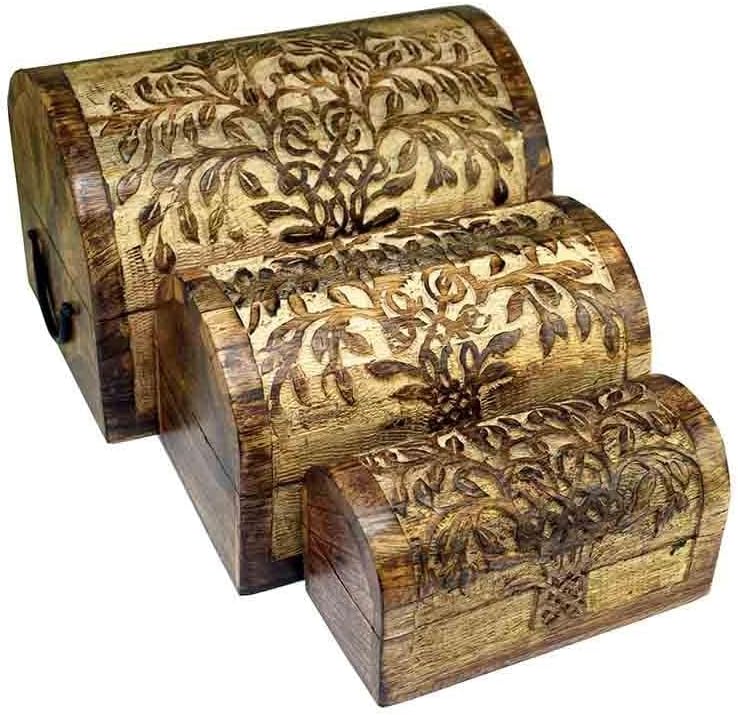 Amazon.com: S.B.ARTS Premium Wooden Semicircular Curved Jewellery Box ...