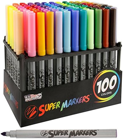Amazon.com: Super Markers Set with 100 Unique Marker Colors - Universal ...