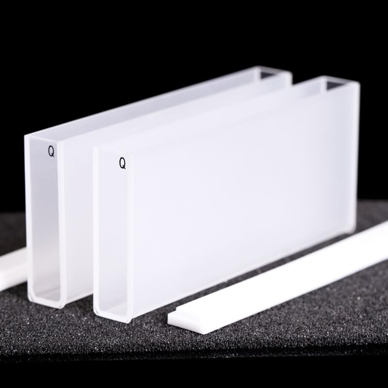 2 PCS Quartz Cuvette Cells with lid 100mm Path Length JGS1 for ...