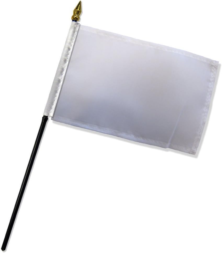 Amazon.com : Solid White 4"x6" Desk Stick Flag (No Base) Wholesale lot ...