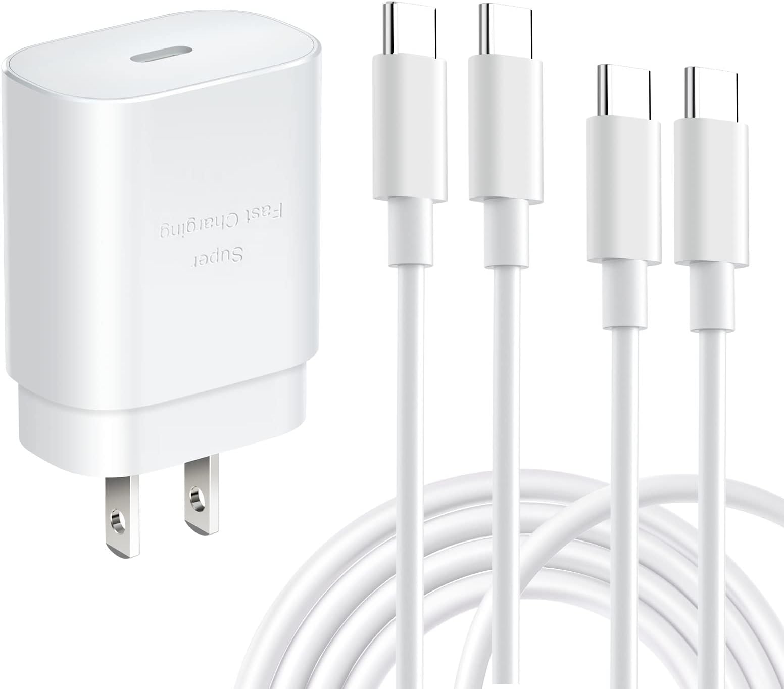 Super Fast Type C Charger Kit Excgood 25W USB C Charger with 2 Type C ...