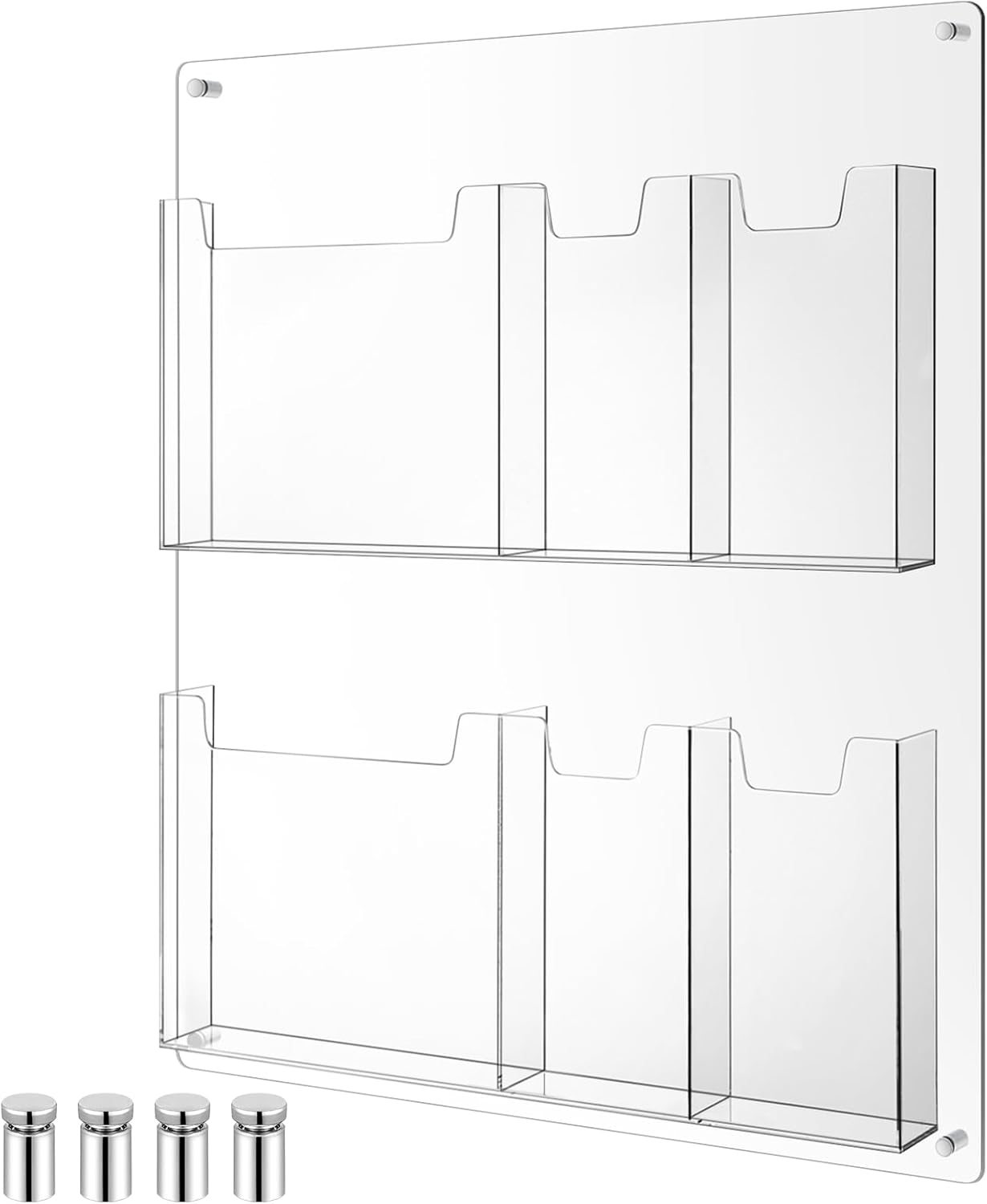 Yousoontic Acrylic Brochure Holder Wall Mount Plastic Magazine Display ...