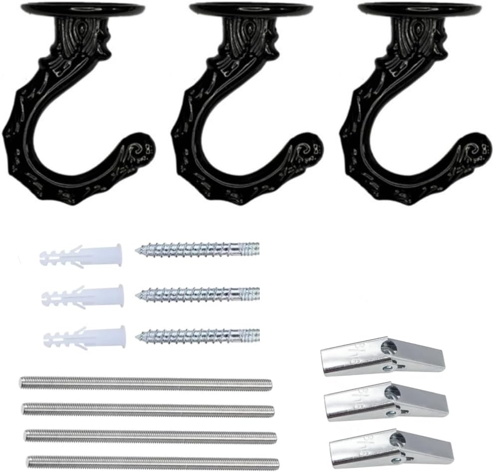 Amazon.com: QLXHBOT Large Swag Ceiling Hooks Heavy Duty Swag Hook 3 Set ...