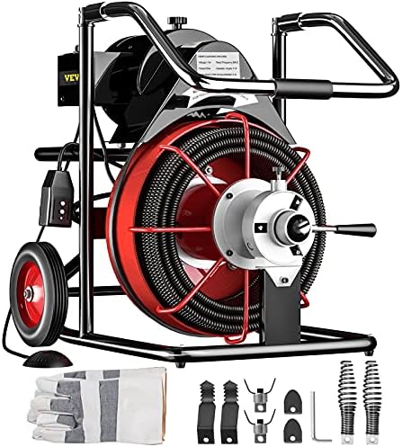Amazon.com: VEVOR Drain Cleaner Machine 100 ft x 1/2 inch for 2 inch to ...
