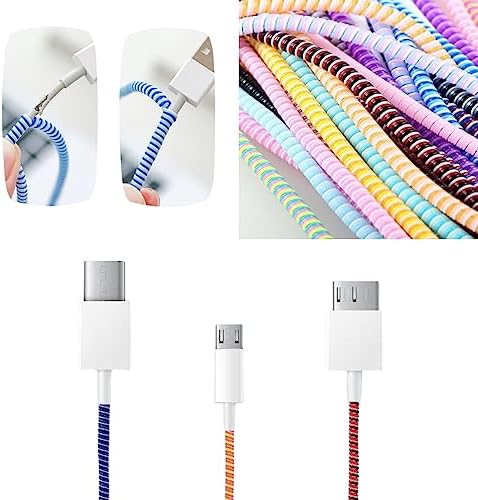 AstonAndia® 4PCS Cable Cord Charger Protector Spiral Cable Protector ...