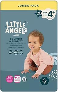 ASDA Little Angels Size 4+ Nappies Jumbo 78 Pack : Amazon.co.uk: Baby ...