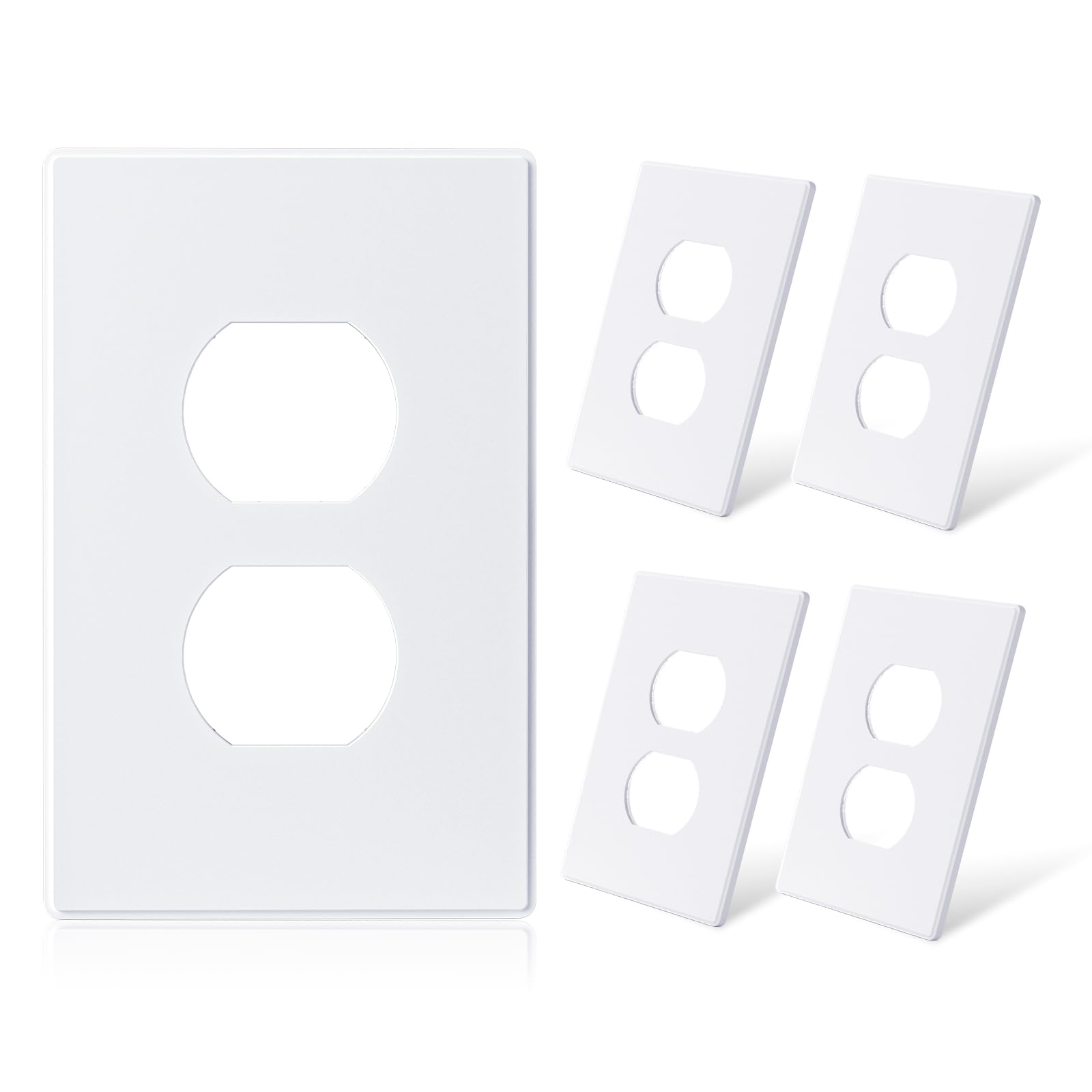 ELEGRP 1-Gang Screwless Duplex Wall Plates, Mid-Size Unbreakable ...