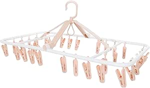 Amazon.co.jp : Cabilock 32 折りたたみハンガー プラスチックハンガー ドリップハンガー ランドリー タオルハンガー 折りたたみ式 乾燥ラック クリップ 回転する pp ...