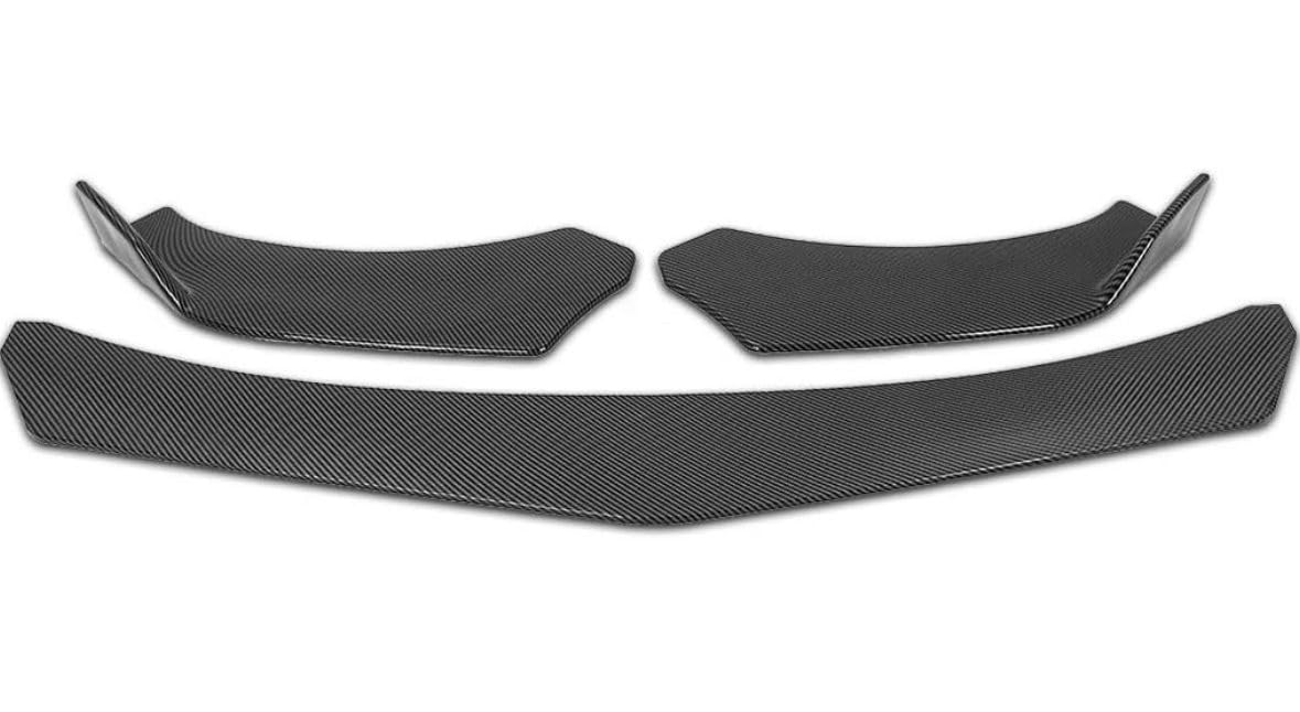 AUTO MT 3Pc Universal Jdm Abs Carbon Fiber Front Bumper Splitter Car ...