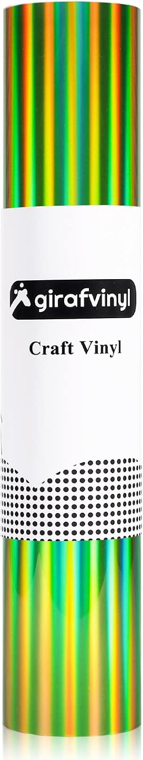 Amazon.com: GIRAFVINYL Holographic Green Heat Transfer Vinyl 12” X 10FT ...