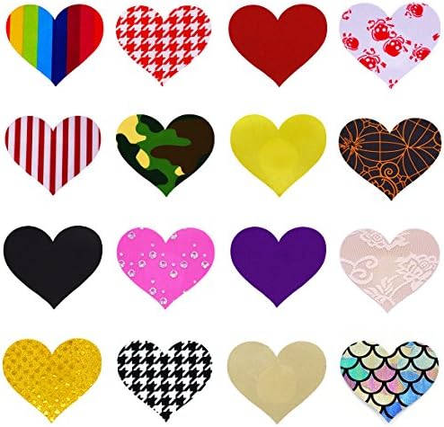 16 Pairs Heart Shape NippleCovers, Pasties Adhesive Bra Breast Petal ...