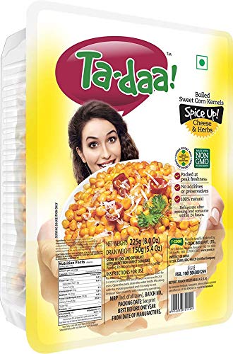 Tadaa! Boiled Sweet Corn Kernels 225 Grams - Cheese : Amazon.in ...
