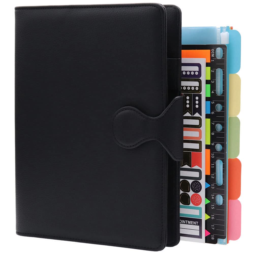 Amazon.com : HXRTANGS PU Leather Notebook A5, 6-Ring Binder Journal ...