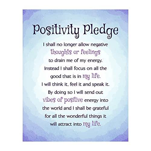 Amazon.com: Positivity Pledge - Modern Inspirational Wall Art, Positive ...