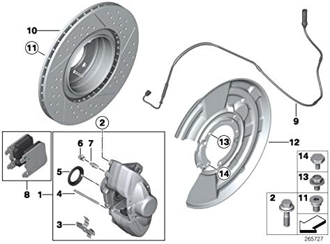 BMW Genuine Rear Brake Disc Ventilated Holes 345mm 3 4 Series F30 ...