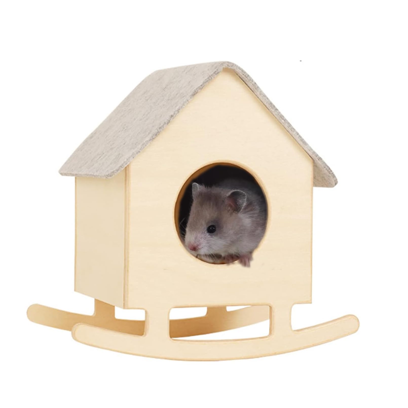 Hamster House Wood Hideout Sleeping Hut Swing Cabin Nesting Cage ...
