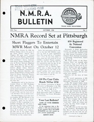 NMRA Bulletin Magazine, October 1958 (25th Year No. 2): Salmon, T. K ...